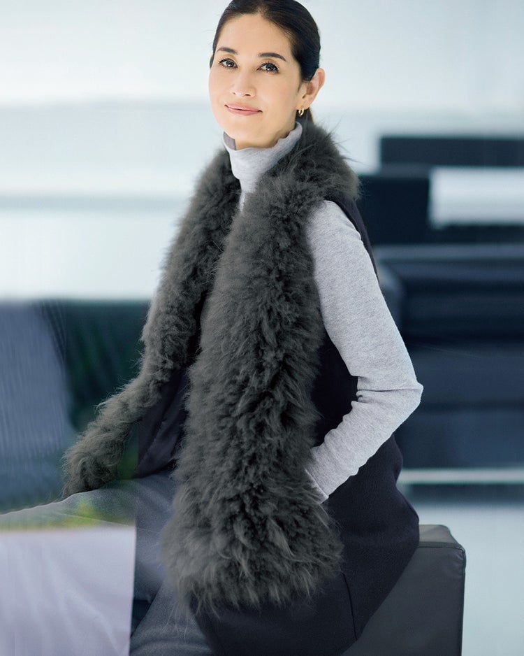 カシミヤファー・ウールコンビジレ/40代50代からのレディースファッション通販 DoCLASSE